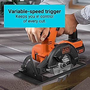 BLACK+DECKER 20V MAX* POWERCONNECT 5-1/2 in. Cordless Circular Saw, Tool Only (BDCCS20B)
