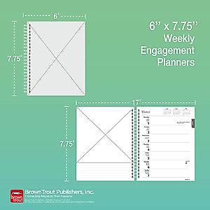 German Shepherds | 2023 6 x 7.75 Inch Spiral-Bound Wire-O Weekly Engagement Planner Calendar | New Full-Color Image Every Week | BrownTrout | Animals Dog Breeds Pets