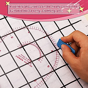 Armhole Ruler, French Curve Ruler for Pattern Making,Sewing Pattern Armhole Ruler,Curve Ruler for Sewing French Curve Rulers Ruler for Clothing Designer,Great for Sewing, Painting,and DIY Craft,Pink