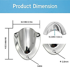 Norsea-Stainless Steel Clam Shell Vent, Wire Cable Cover, Outlet,Cap, Clamshell -One Piece Structure and Streamlined Design for Boats, RVs and Outdoor Application -Pack of 2 PCS