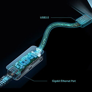 TP-Link USB to Ethernet Adapter (UE306), Foldable USB 3.0 to Gigabit Ethernet LAN Laptop Network Adapter, Supports Nintendo Switch, Windows, Linux, Apple MacBook OS 10.11- OS 12, Surface