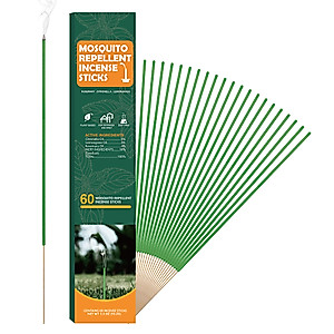 Mosquito Repellent Incense Sticks Outdoor Patio, 60pcs Citronella Repellent Incense Sticks, Deet Free Natural Organic Mosquito Barrier Mosquito Repellent Killer for Patio, Camping, Fishing