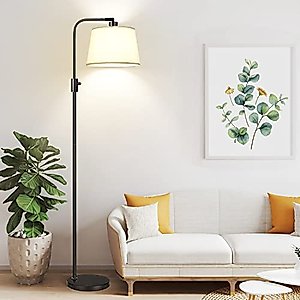 【Upgraded】 Dimmable Floor Lamp, 1000 Lumens LED Edison Bulb Included, Arc Floor Lamps for Living Room Modern Standing Lamp with Shade, Tall Lamps for Living Room Bedroom Office Dining Room-Black