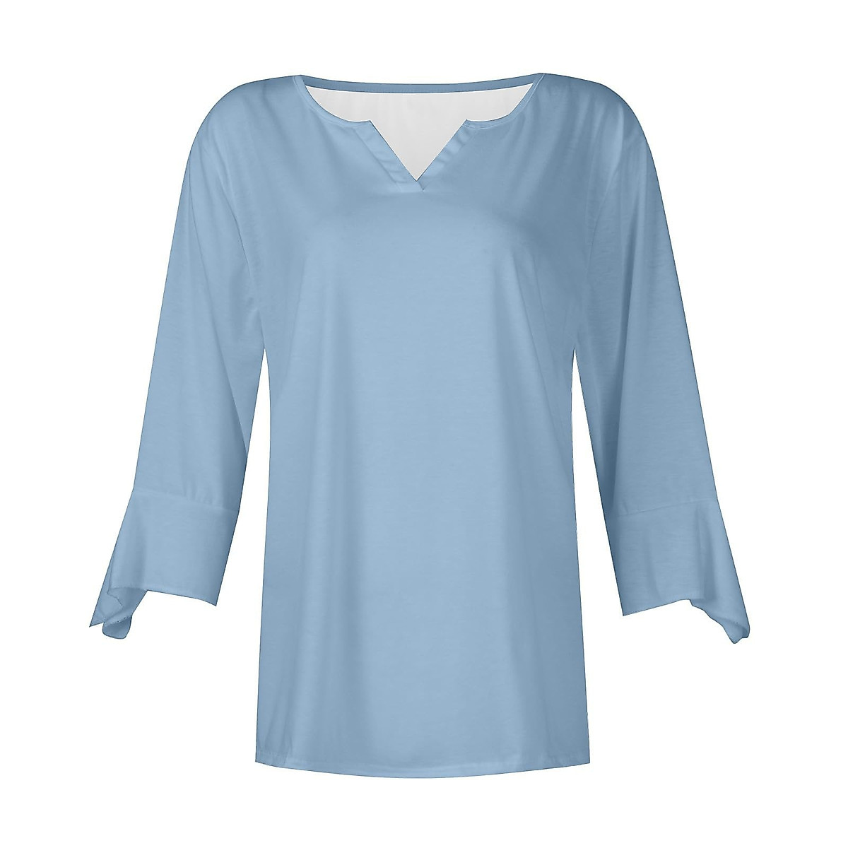 Marble Print Graphic Shirts Leisure Tops for Women Casaul Short Sleeve V-Neck Tees Blouse Regular Soft Tunics Cloth A2-Light Blue Medium