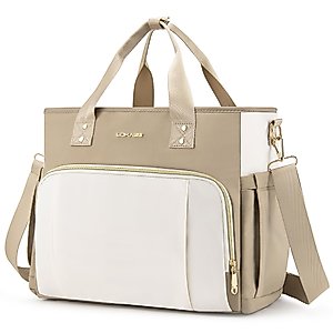 DTBG Lunch Bag Women - Stylish & Insulated Wetproof Lunch Tote Bag - Newest Gifts with Multi-Pockets, Removable Strap - Leakproof Reusable Lunch Box Ideal for Work, Picnics - Beige