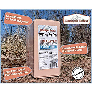 Himalayan Secrets 8.8LB (4KG) Compressed Pink Himalayan Salt Animal Lick Brick for Livestock and Wildlife - 100% Pure & Natural Feed Salt - 84 Natural Minerals and Trace Elements