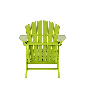 WO Outdoor Furniture Adirondack Chairs, Weather Resistant, Premium Quality HDPE Plastic for Patio, Garden, Backyard, etc, Lime Green