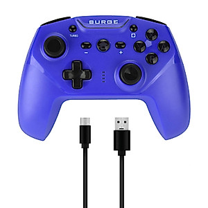 Surge Switchpad Pro Wireless Controller for Nintendo Switch, 4 Macro Buttons, Rechargeable 550mAh Battery, Motion Controls - Blue