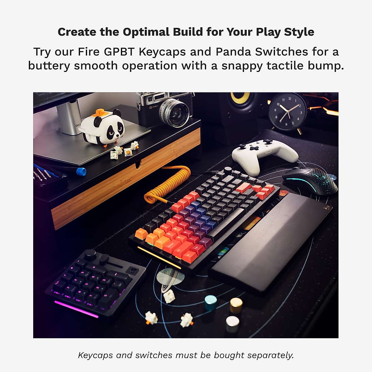 Glorious Modular Mechanical Gaming Keyboard - 75% / Barebones/Pre Built/Black and White (Barebones (Black))