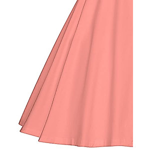 GownTown Women's 1950s Vintage Dresses Cap Sleeves Cocktail Stretchy Dresses with Pocket Red