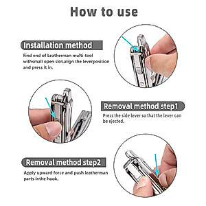 Quick-Release Pocket Clip/Upgrade designed standards stainless steel surge accessories，for Charge AL, Charge ALX, Charge Ti, Charge TTi, Quick Release Multi-Tool Pocket（2 pack）
