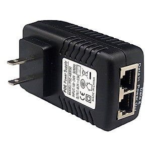 ANVISION 48V 0.5A PoE Injector Power Supply Ethernet Adapter with Wall Plug, IEEE 802.3af Compliant, 10/100Mbps, for IP Camera Voip Phones AP and More