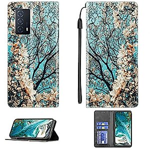 Flip Stand Case Compatible for Vivo Iqoo Z5 Phone Case Cover PU Leather Kickstand Magnetic Wallet Case CPT56