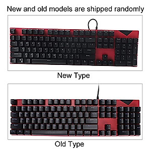 Kafuty-1 USB Mechanical Keyboard, 104 Keys Ergonomic PC Gaming Keyboard with 20 Kinds of Light Modes, Red Switch, for Win XP 7 8 10, for OS X 10.2 and Above(red)