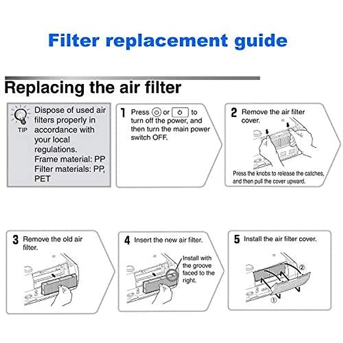 Epson Projector PowerLite Replacement Air Filter (V13H134A21)