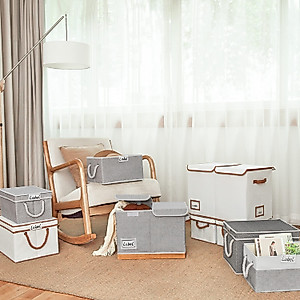 LoforHoney Home Bundle- Storage Bins with Lids XLarge, Light Gray, 2-Pack & 4-Pack