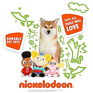 Nickelodeon for Pets Hey Arnold 3 Piece Arnold, Helga, Gerald Figure Plush Dog Toys | 6 Inch Soft Fabric Small Dog Toys - Hey Arnold Character Dog Toys for All Dogs from 90s Nickelodeon TV Show