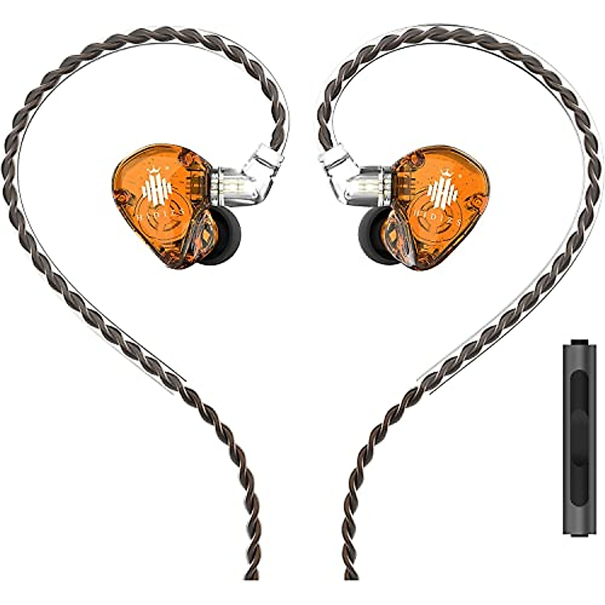 HIDIZS MS1-Rainbow in-Ear Monitor Headphones, Hi Res IEMs Earphones with Detachable Cable 2pin 0.78mm, Diaphragm HiFi Bass Sports Headphones for Android Smartphones and Audio Players (Yellow)