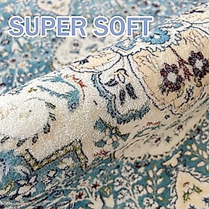 IOHOUZE Accent Rug, Boho Bath Mat Low-Pile Non-Shedding Oriental Area Rug Boho Chic Medallion Area Rug 3x5 Washable Bathroom Rug for Kitchen Bathroom Laundry