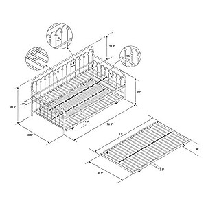 Novogratz Bright Pop Twin Metal Daybed and Trundle, Stylish & Multifunctional, Built-in Casters, Black