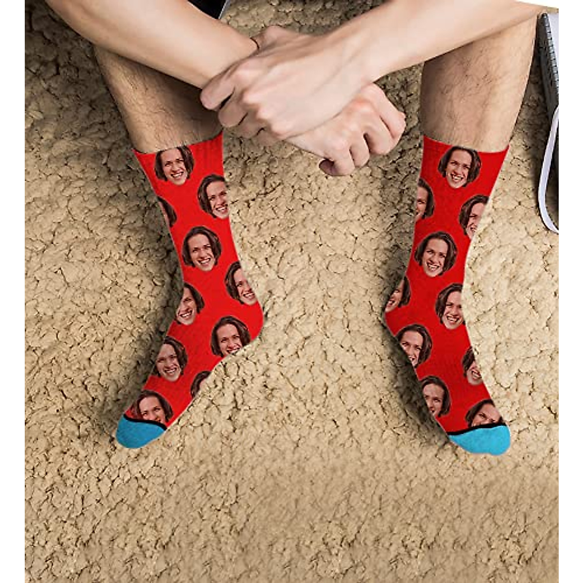Custom Face Socks for Men, Funny Novelty Socks with Picture, Birthday Gifts for Dad, Boyfriend