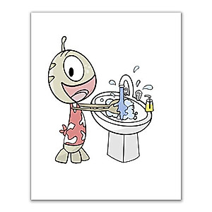 Lilo and Stitch Bathroom Photos - Set of 4 (8 inches x 10 inches) Kids Prints