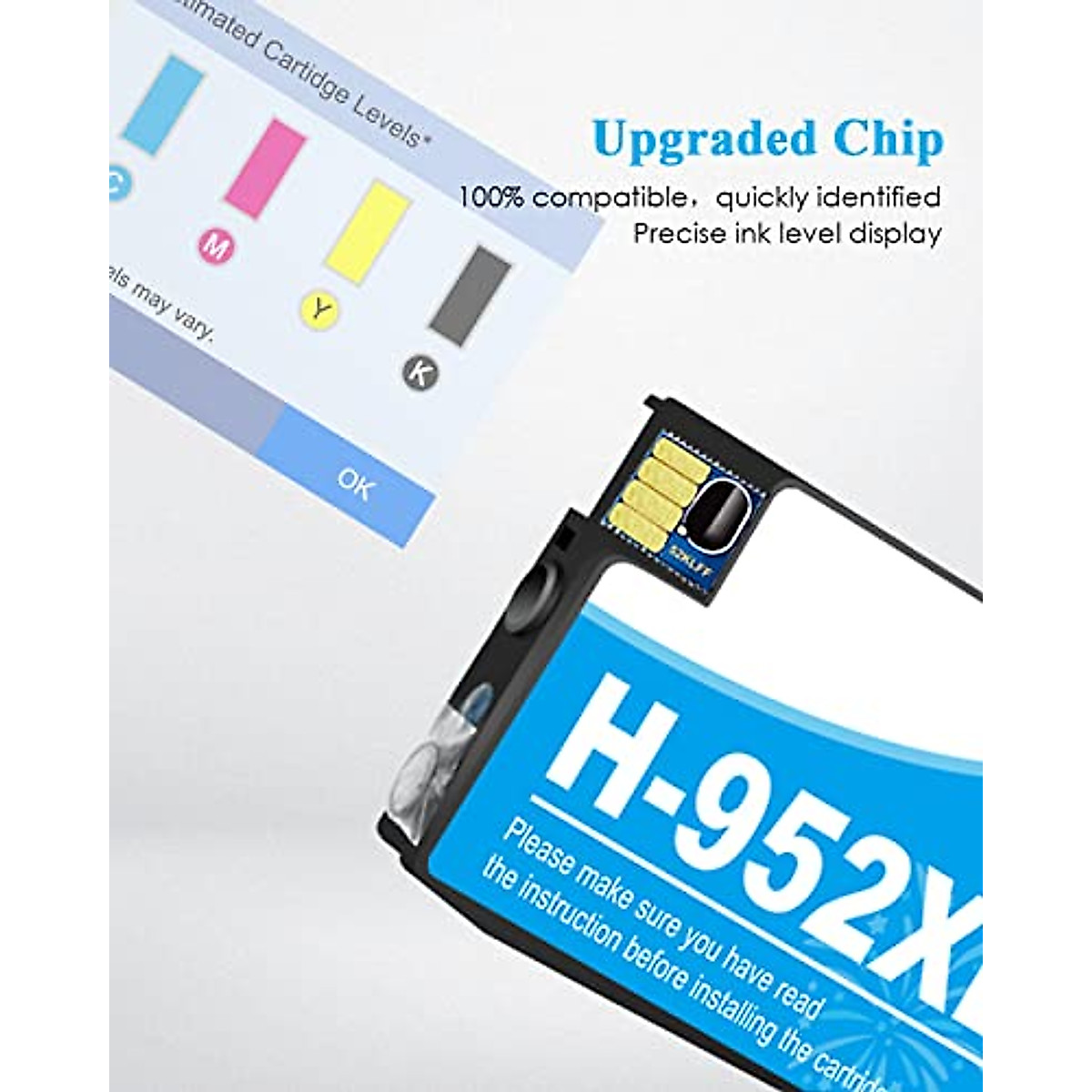 KALOKING Remanufactured Ink Cartridges Replacement for HP 952XL 952 XL for HP OfficeJet 8710 8720 7740 8715 8740 8210 Printer (1 Black, 1 Cyan, 1 Magenta, 1 Yellow, 4Pack)