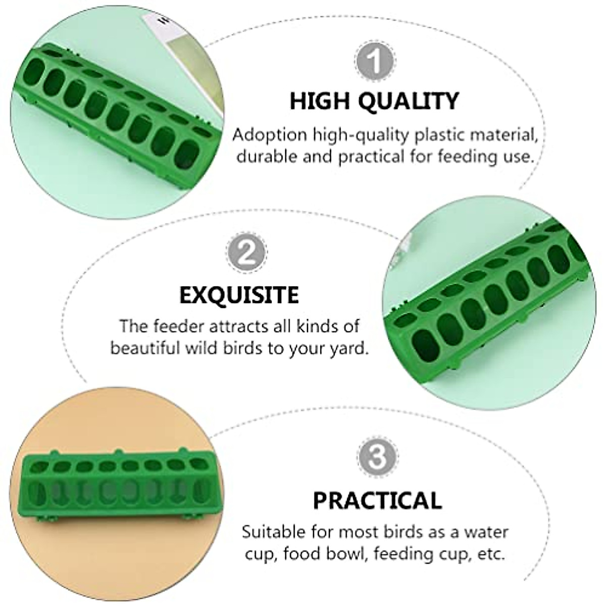 Tofficu Chicken Feeder Tray Pigeon Feeder Pigeon Feeder 2pcs Birds Feeding Troughs Feeding Food Groove Bowls Pigeon Food Containers Poultry Feeder Chicken Feeder Trough Chicken Food Dispenser