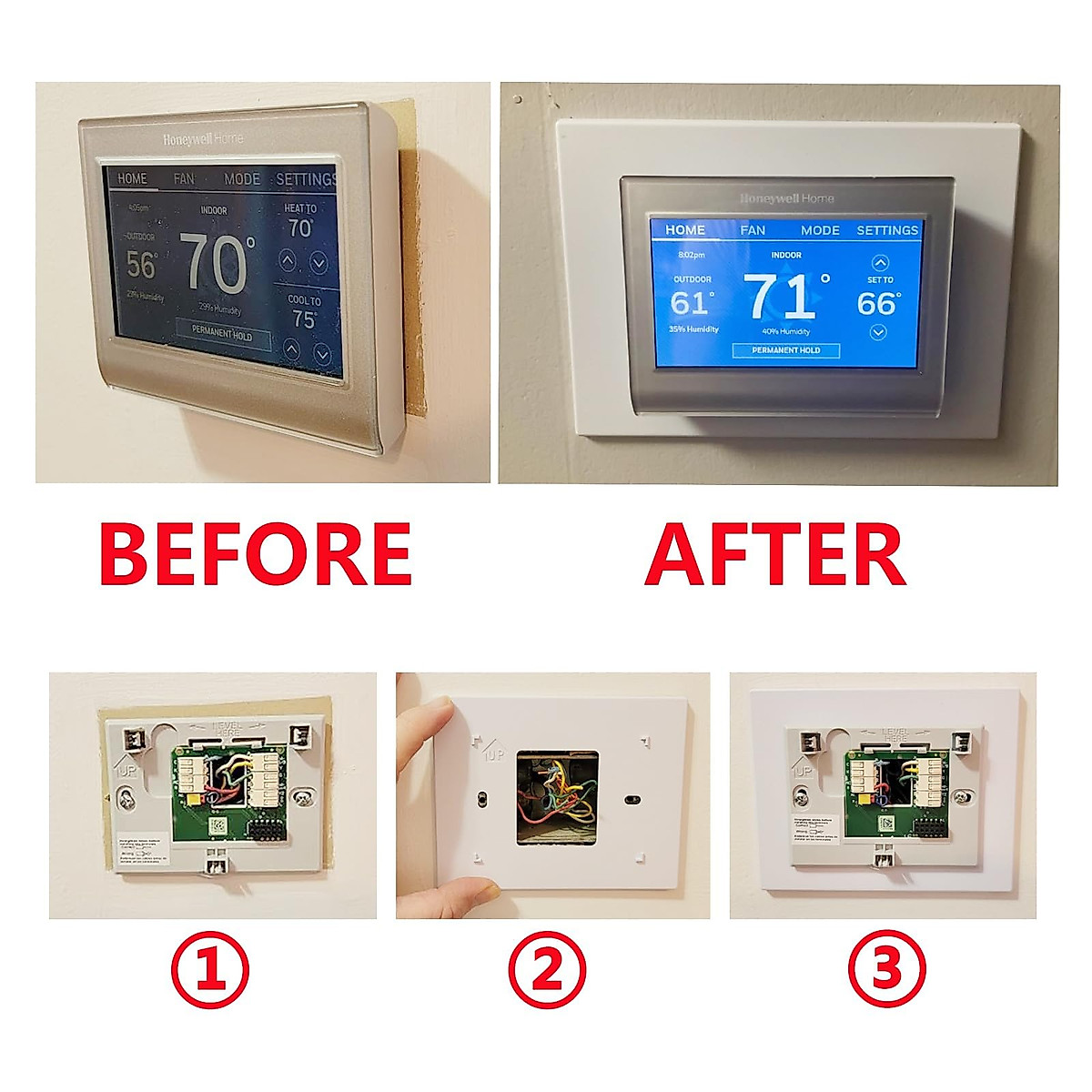 THP2400A1027W Thermostat Wall Plate Back Plate White Cover Assembly (1)