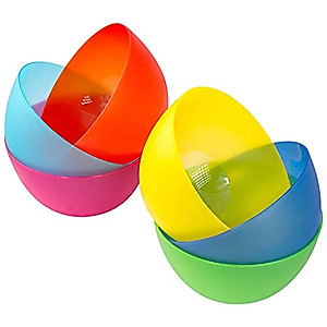 6 Pc Fun Multi-Colored BPA-Free Bowls - Cereal Fruit or Soup Bowl