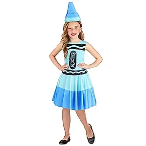 Fun Costumes Blue Crayola Costume Dress for Kids - Includes Dress, Headband with Hat