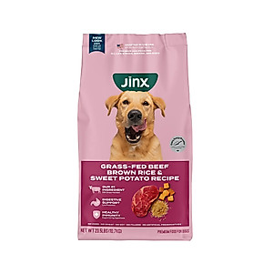 JiInx Grass-Fed Beef, Brown Rice & Sweet Potato Dry Dog Food, High Protein, 23.5 lb Bag, All Natural Ingredients, Supports Joint Health & Digestion, for Dogs of All Breeds & Ages (23.5 LBS Bag)