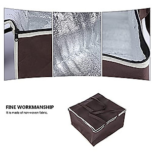 Insulated Food Delivery Bags Grocery Pizza Tote Bag Aluminum Foil Pouch Foldable Heavy Duty Storage Container for Hot and Cold Food Restaurants Catering (Coffee), 44x44cm (4117DMUO48VM917K6OYE)