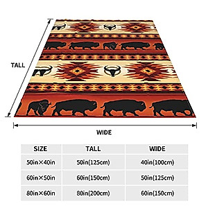 Western Aztec Ultra-Soft Flannel Fleece Blanket Art Print Throw for Couch/Living Room/Warm Winter Cozy Plush Throw Blankets for Adults Or Kids