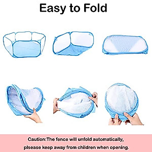 Small Animal Cage Tent Breathable & Transparent Pet Playpen Pop Open Outdoor/Indoor Exercise Fence, Portable Yard Fence for Guinea Pig, Rabbits, Hamster, Chinchillas and Hedgehogs