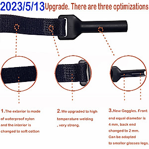KSACLE Adjustable Glasses Strap - Upgrade 4 Pack No Tail Eyeglass Straps, Universal Fit Rope Eyewear Retainer, Sport Unisex Sunglass Retainer Holder Strap (Black,13 inch)