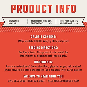 Rocco & Roxie Jerky Dog Treats Made in USA Healthy Treats for Potty Training High Value Real Meat Slow Roasted Snacks for Small, Medium & Large Dogs & Puppies Soft Chews, 1 Pound (Pack of 1)