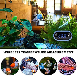 Aquarium Thermometer Digital - Fish Tank Thermometer, LED Fish Tank Thermometer with Touch Screen, Digital Fish Tank Thermometer with High Precision Sensor for Glass Containers, Turtle Tank, Aquariums