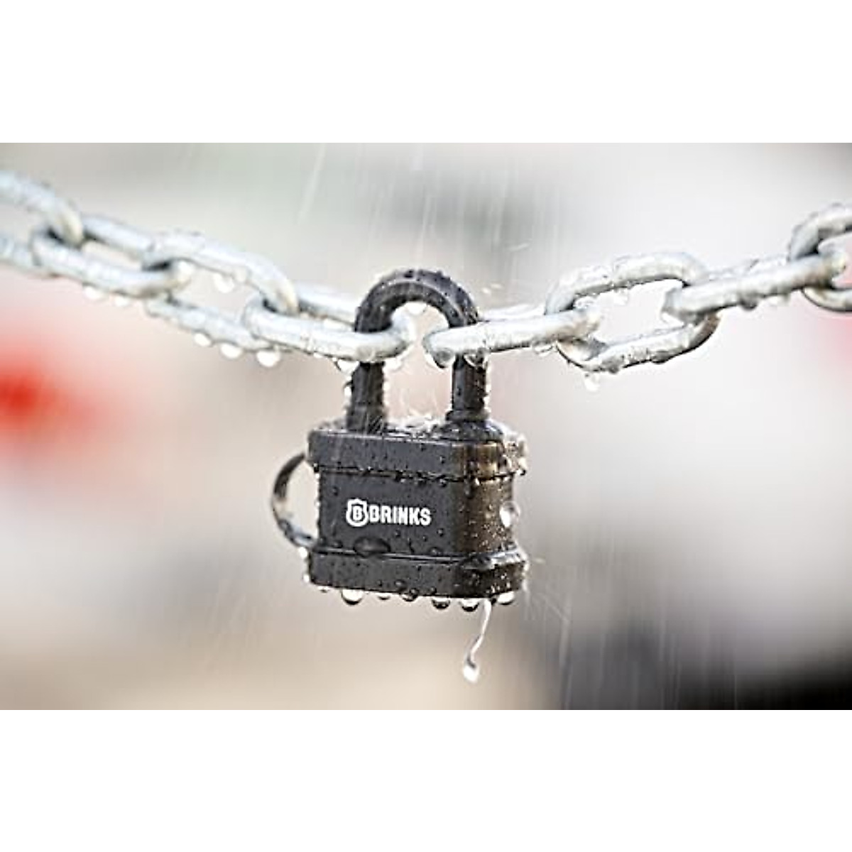 BRINKS - 40mm Laminated Steel Weather Resistant Padlock - Vinyl Wrapped and Chrome Plated with Hardened Steel Shackle(Color May Vary)