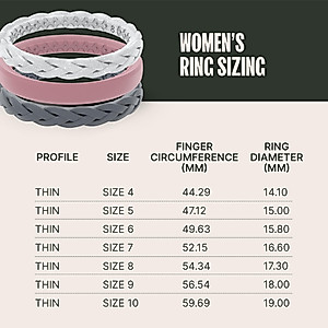 GROOVE LIFE Silicone Wedding Ring for Women - Breathable Rubber Rings for Women, Lifetime Coverage, Unique Design, Comfort Fit Womens Ring - Thin Air Serenity Size 7