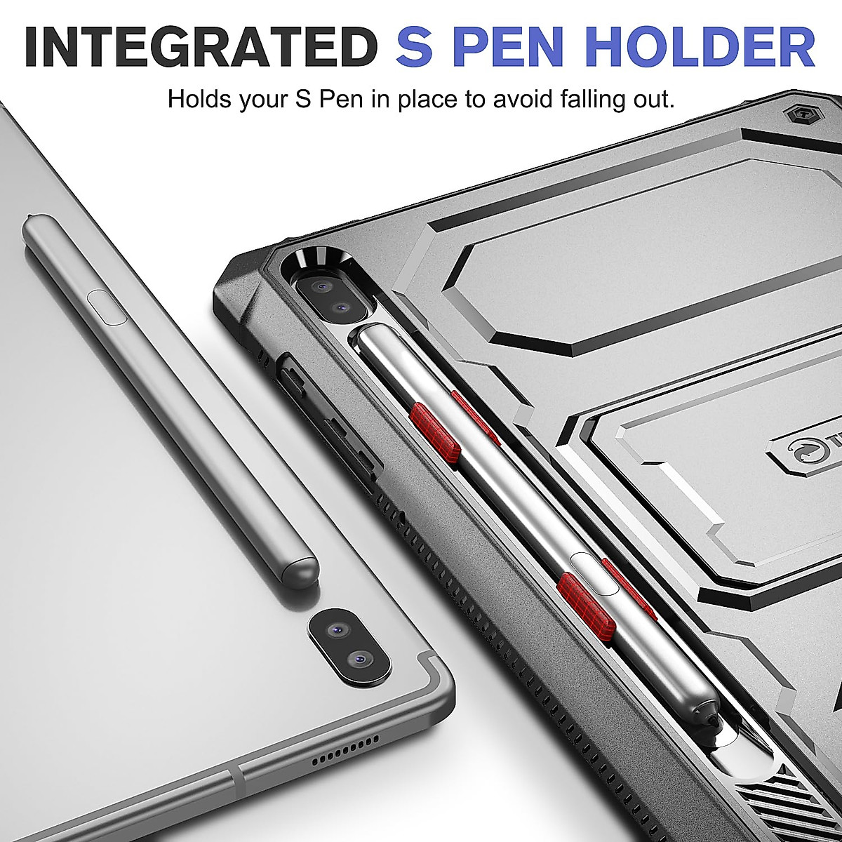 Fintie Shockproof Case for Samsung Galaxy Tab S6 10.5" 2019 (Model SM-T860/T865/T867), Tuatara Rugged Unibody Hybrid Full Protective Bumper Kickstand Cover with Built-in Screen Protector, Black