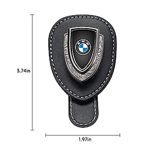 Car Sunglasses Holder for BMW Suit for 5 6 7 Series X3 X4 X5 X6 M Vehicles, Glasses Holder for Cars with BMW Logo, Visor Sunglasses Holder for BMW, Men Women, Clip-on Car Glasses Holder Black