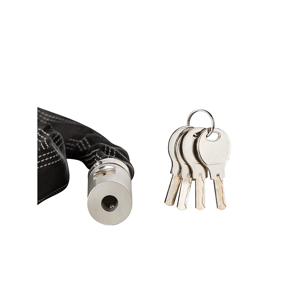 FIGODE Stainless Steel Chain Lock with 4 Same Keys, Rustproof Lock and Chain, Marine Grade Lock for Bike, Moto, Scooter, Boat, Truck and Door. Anti-Theft – 110 CM Long Chain