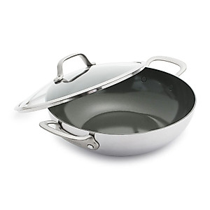 GreenPan Craft Steel Chef’s Pan with Lid, 5 qt, Silver