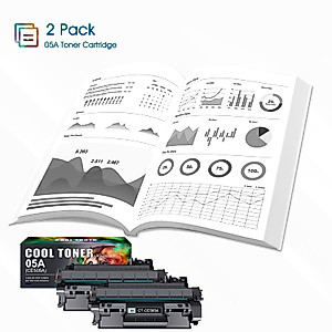 Cool Toner Compatible 05A Toner Cartridge Replacement for HP CE505A Toner Cartridge for HP Laserjet P2035 P2055DN P2035N P2030 P2050 P2055D P2055X Printer Ink (Black, 2-Pack)