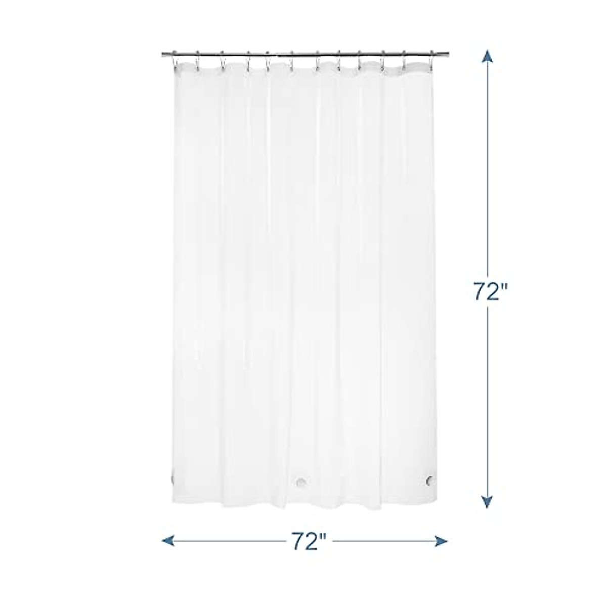 AmazerBath 2 Pack Clear Shower Curtain Liners, 72 x 72 Inches PEVA 3G Plastic Shower Curtains with Stones and 12 Grommet Holes, Extra Long Waterproof Lightweight Plastic Liners- Clear