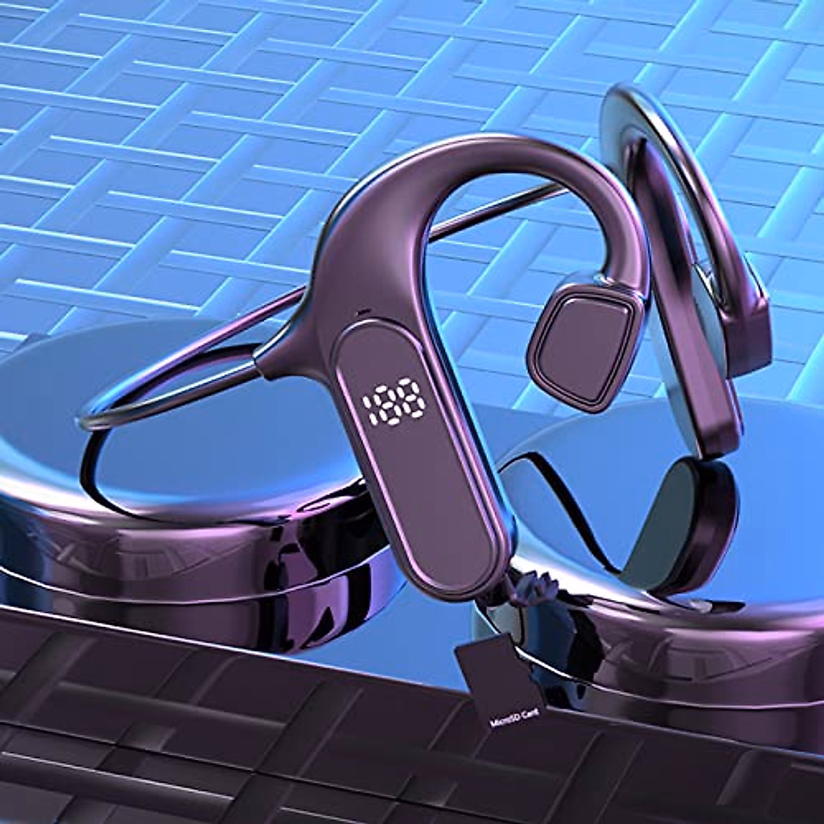 Fiudx Open Ear Headphones Bluetooth 5.2 Wireless Exercise Earphones for Women Men