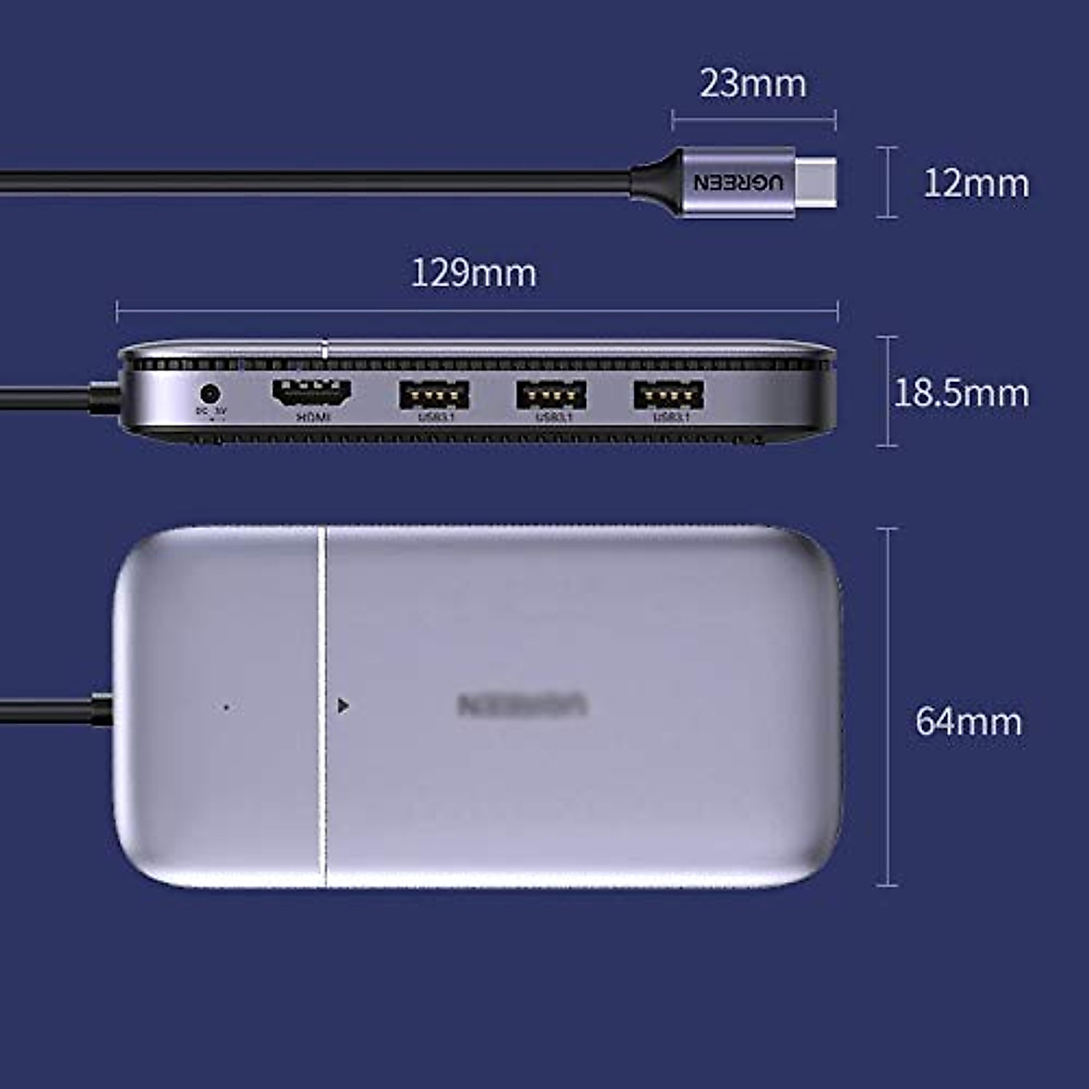 WPYYI USB C HUB USB Type C 3.1 to M.2 B-Key HDMI 4K 60Hz USB 3.1 10Gbps USB C HDMI HUB Splitter