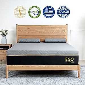 MLILY EGO Copper King Memory Foam Mattress 12 Inch, Copper Gel Infused Mattress Bed in A Box CertiPUR-US Certified Made in USA, Medium Plush, 76”x80”x10”, Darkgray