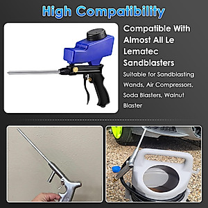 Feekoon Sand Blaster Long Nozzle Attachment, Sandblasting Nozzle Tip Adapter for Spot Blasting, Sandblaster Nozzle Sandblasting Wand Accessory for Sandblaster, Air Compressor, Soda and Walnut Blaster